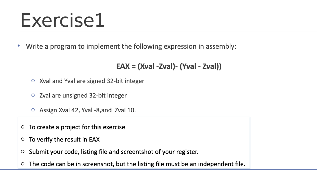 Exercise1 Write A Program To Implement The