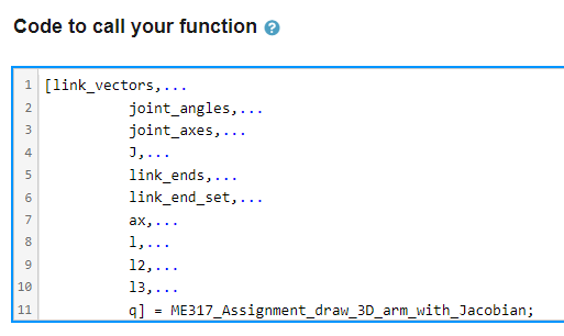 Solved \% When you call arm_Jacobian, also get link_ends, | Chegg.com