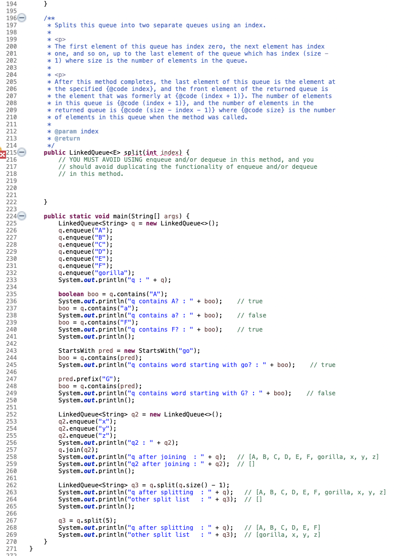 Solved Question 2 Complete the following methods in the | Chegg.com