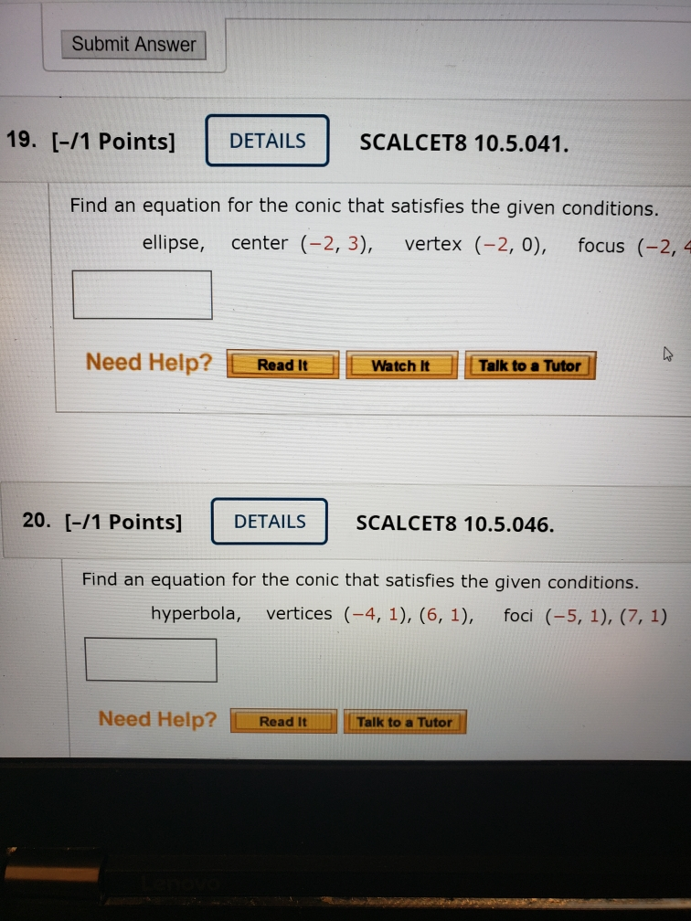 Solved Submit Answer 19. [-/1 Points] DETAILS SCALCET8 | Chegg.com