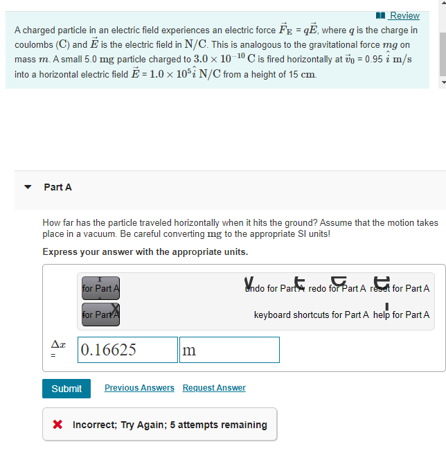 Solved A charged particle in an electric field experiences | Chegg.com