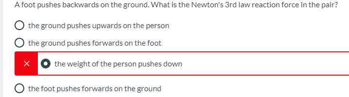 Solved A foot pushes backwards on the ground. What is the | Chegg.com