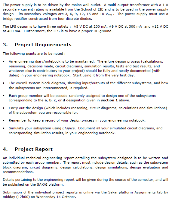 Lecture Theatre Environment Control System 1. Project | Chegg.com