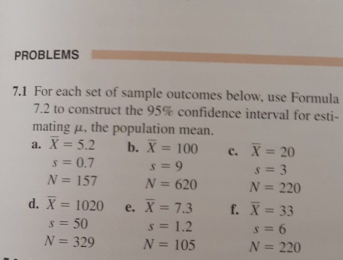 Solved PROBLEMS 7.1 For each set of sample outcomes below, | Chegg.com