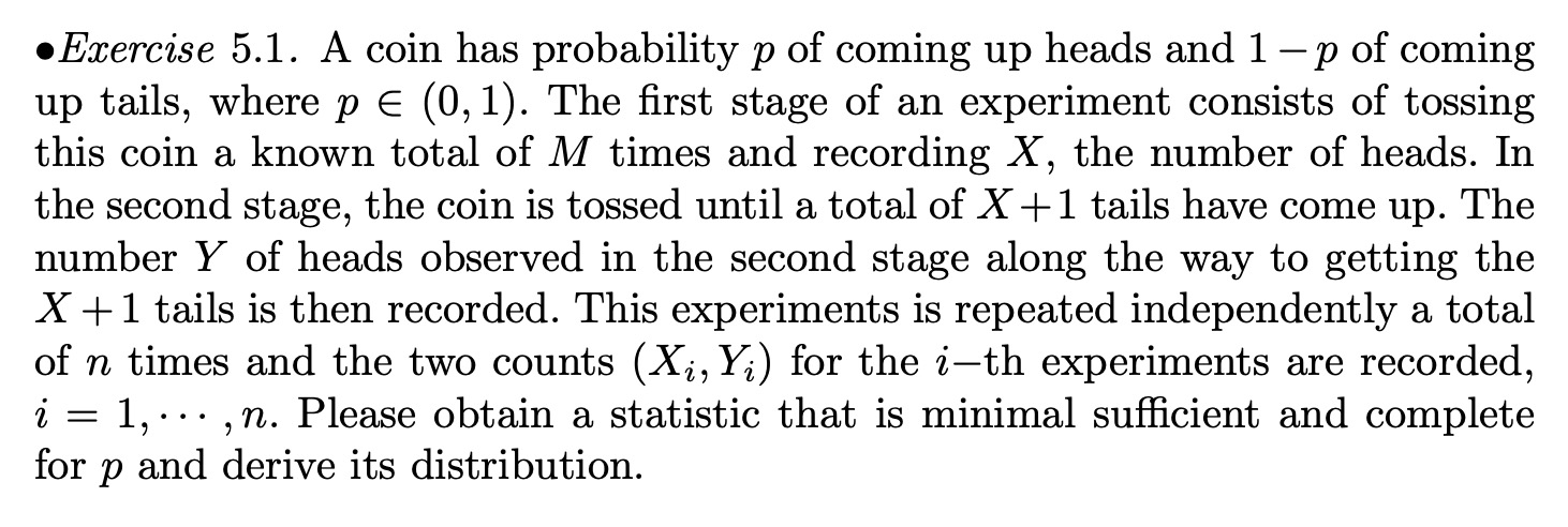 Solved -Exercise 5.1. A coin has probability p of coming up | Chegg.com