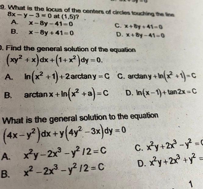 Solved 9. What is the locus of the centers of circles | Chegg.com