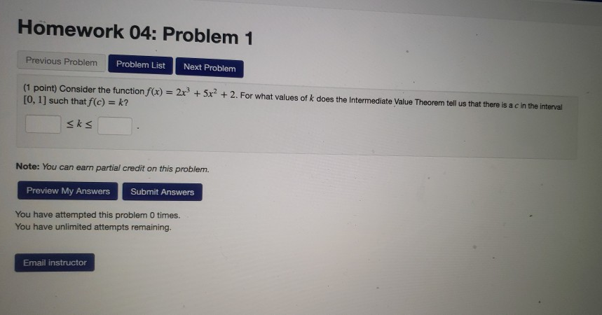 Solved Homework 04: Problem 1 Previous Problem Problem List | Chegg.com