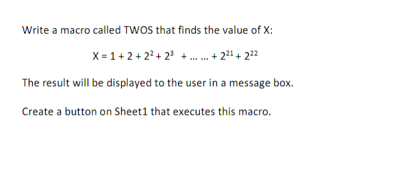 Solved Write a macro called TWOS that finds the value of X : | Chegg.com