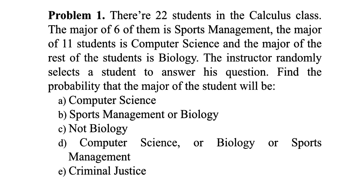 Solved Problem 1. There're 22 students in the Calculus | Chegg.com