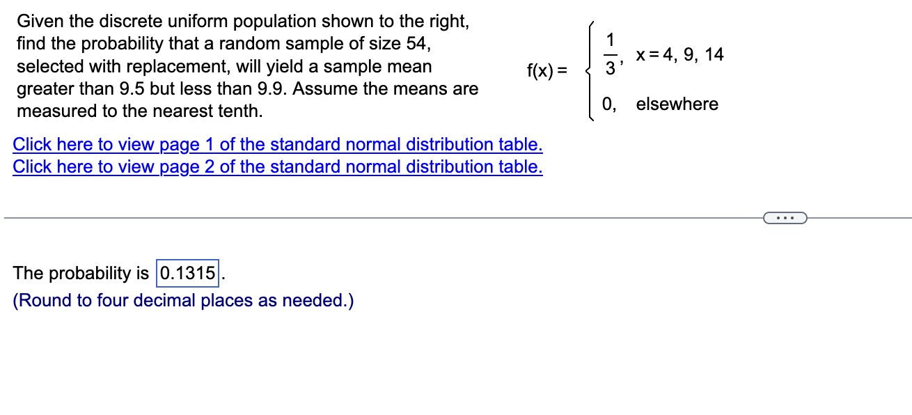Solved Given the discrete uniform population shown to the | Chegg.com