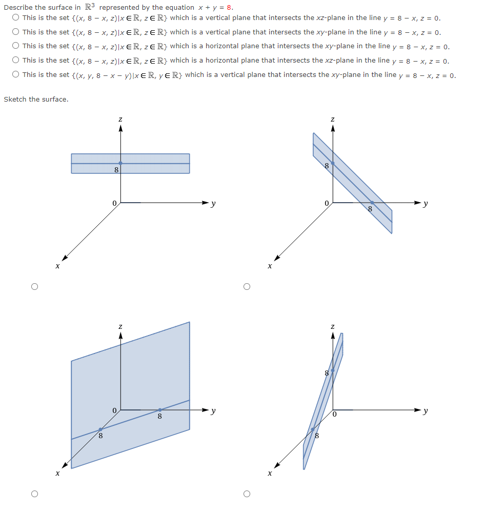 Solved Describe the surface in R³ represented by the | Chegg.com