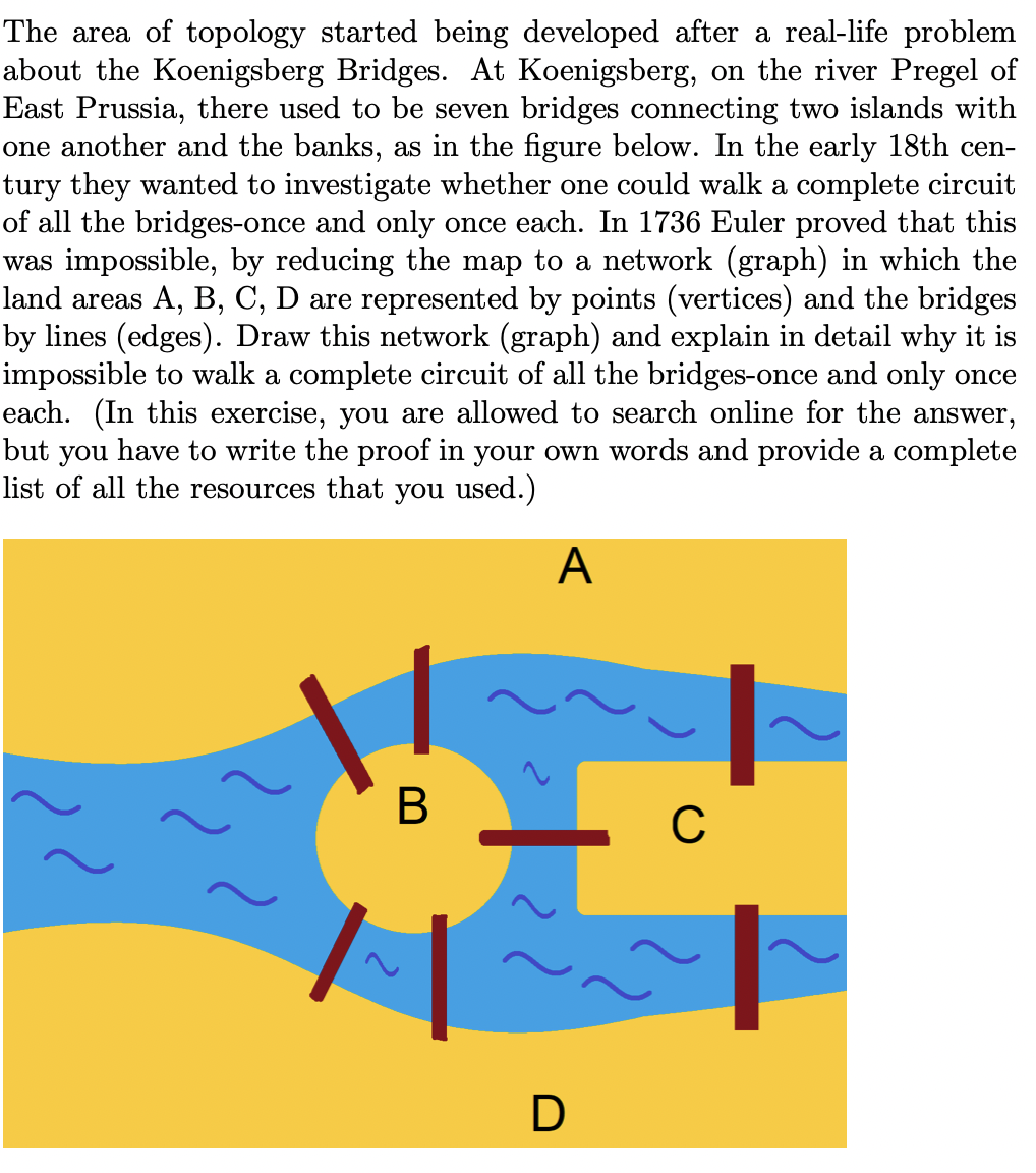 Solved The area of topology started being developed after a | Chegg.com