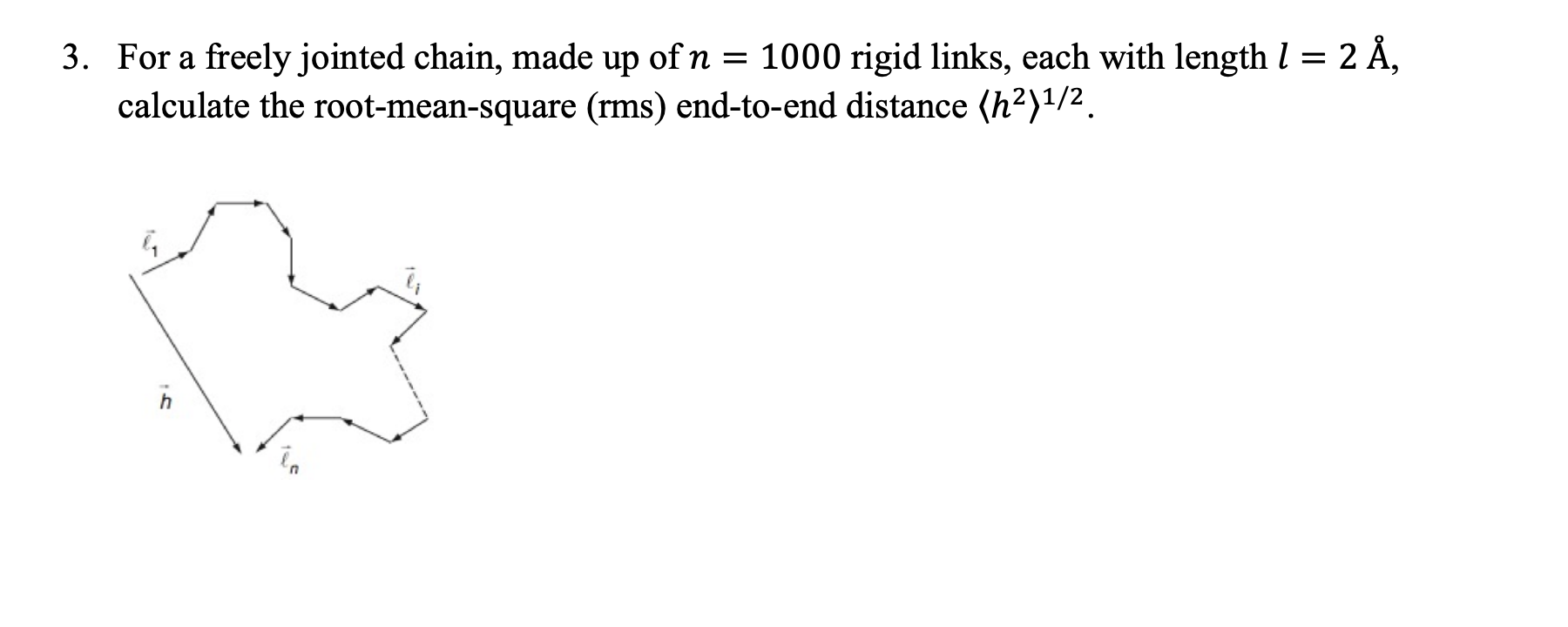 Solved For a freely jointed chain, made up of n=1000 rigid | Chegg.com
