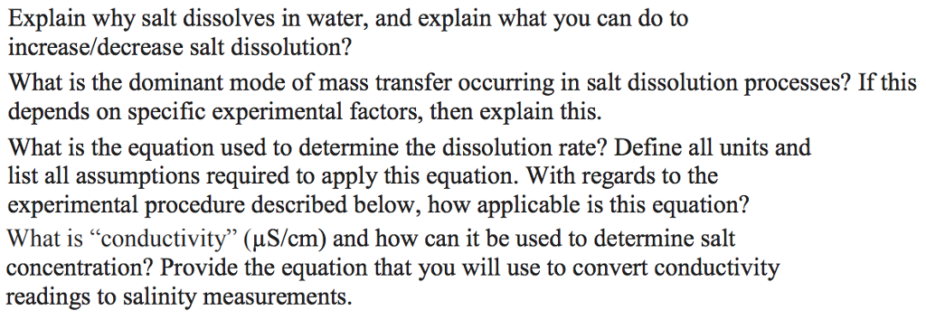 Explain why salt dissolves in water, and explain what | Chegg.com