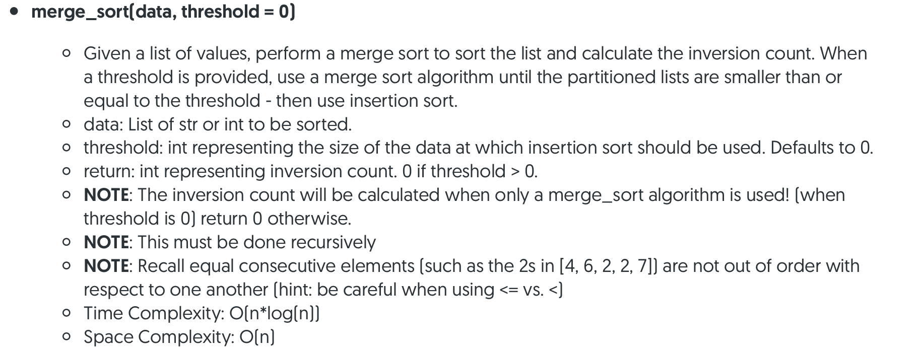 Solved Use python to write the merge sort function. It is | Chegg.com