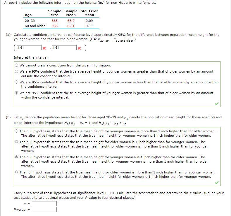 Solved (a) Calculate a confidence interval at confidence | Chegg.com