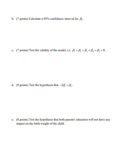 Solved 4. ( 36 points) Use the displayed estimation output | Chegg.com
