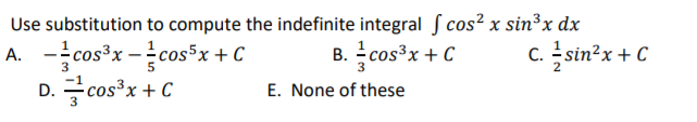 Solved Use substitution to compute the indefinite integral | Chegg.com