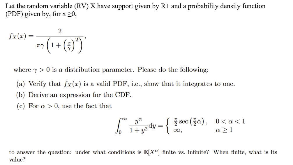 Solved Let the random variable (RV) X have support given by | Chegg.com
