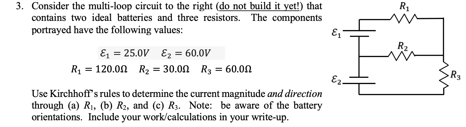 Solved 3. Consider the multi-loop circuit to the right (do | Chegg.com