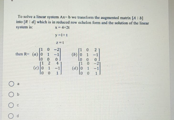 Solved To solve a linear system Ax=b ﻿we transform the | Chegg.com