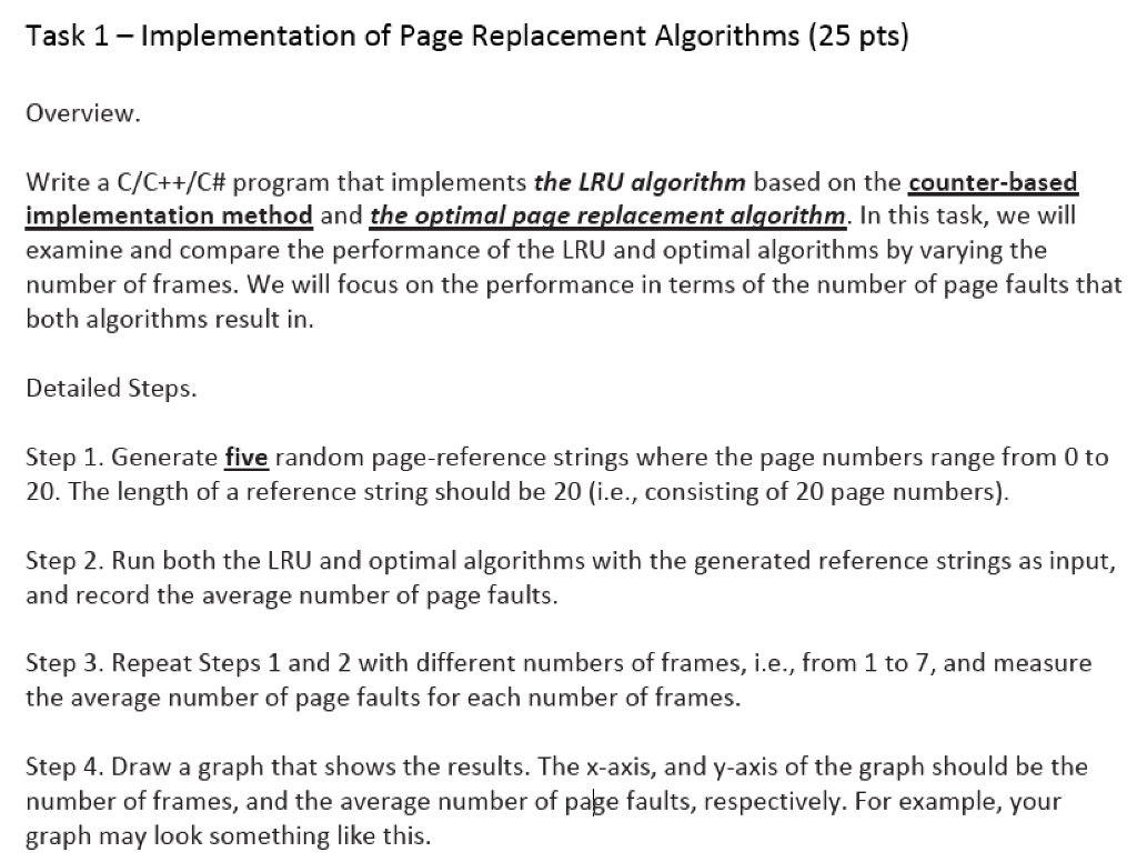 Task 1 – Implementation of Page Replacement | Chegg.com