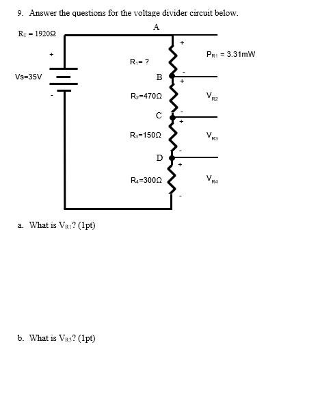 Solved 1. Determine the following resistor value and | Chegg.com