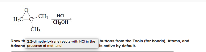 Solved CH3OH CH3 Draw th 2,2-dimethyloxirane reacts with HCl | Chegg.com