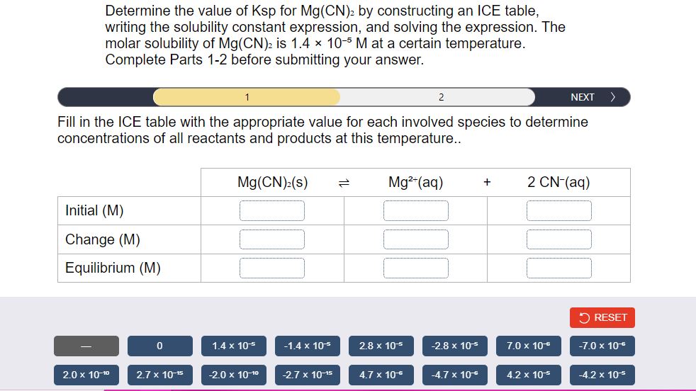 Solved Determine the value of Ksp for Mg(CN)2 by | Chegg.com