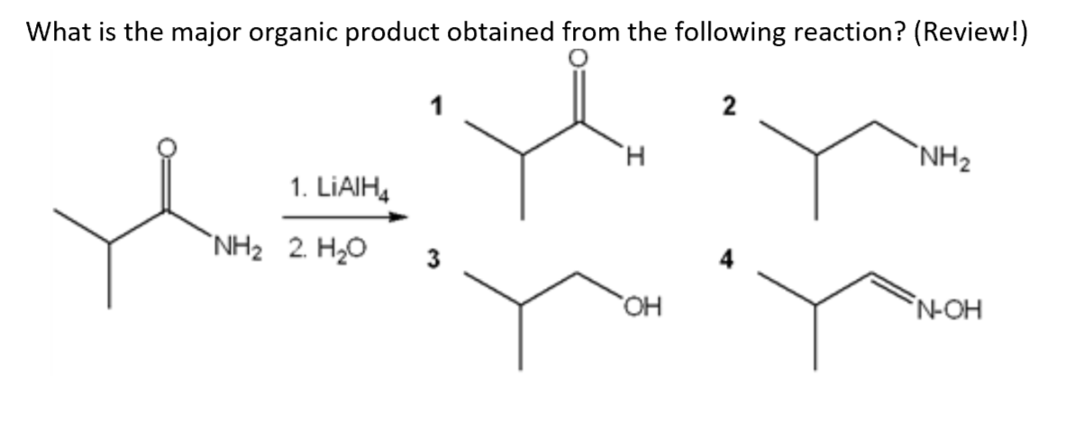 Solved What is the major organic product obtained from the | Chegg.com