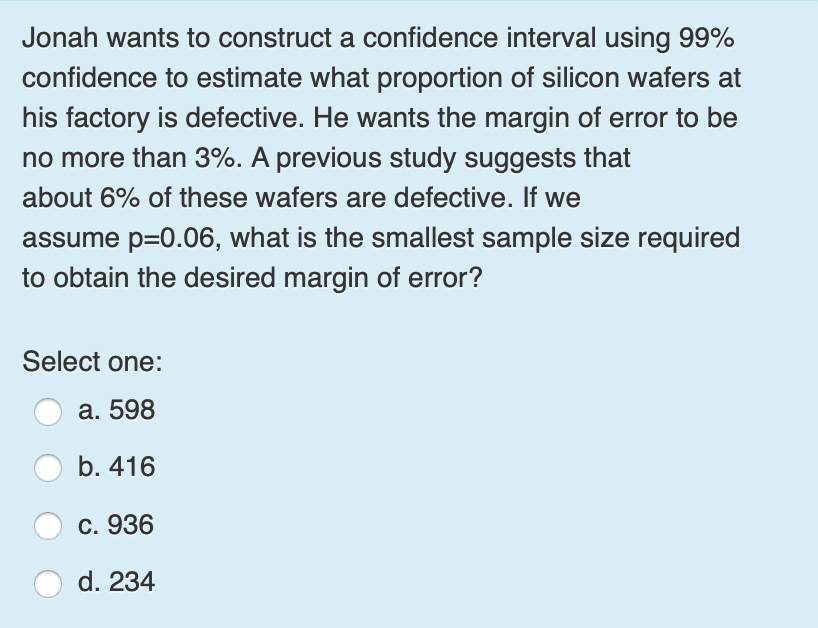Solved Jonah wants to construct a confidence interval using | Chegg.com Solved Jonah wants to construct a confidence interval using | Chegg.com