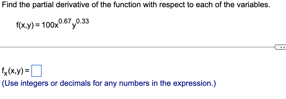 Solved Find the partial derivative of the function with | Chegg.com