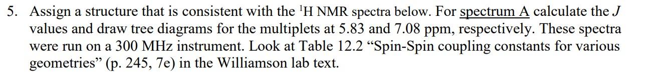 Solved 5. Assign a structure that is consistent with the 'H | Chegg.com