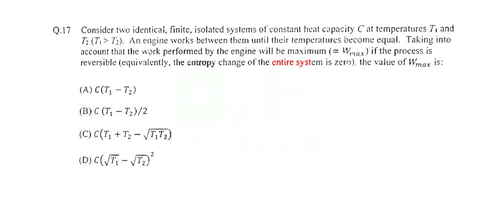 Solved Q.17 Consider two identical, finite, isolated systems | Chegg.com