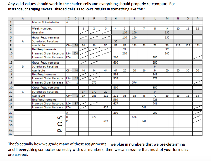 Solved PART 1: MRP in Excel 2. Drag the "Planning" worksheet | Chegg.com