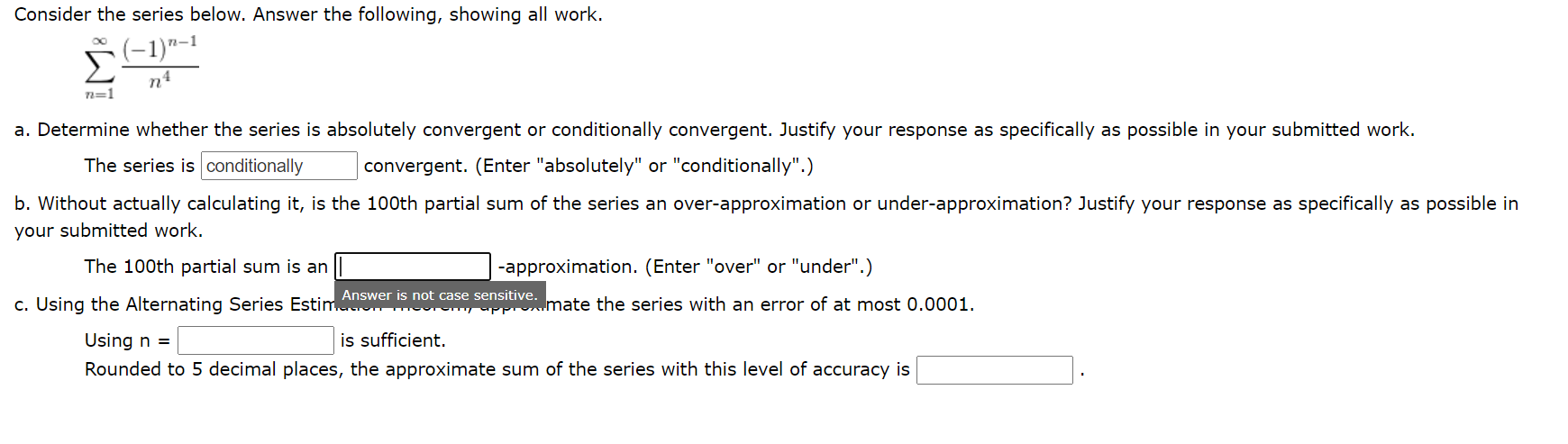 Solved Consider the series below. Answer the following, | Chegg.com