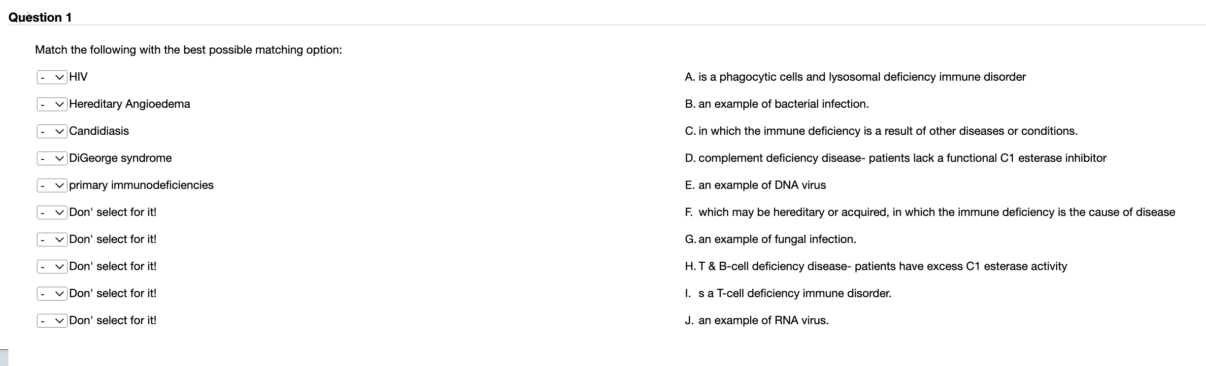 Solved Match the following with the best possible matching | Chegg.com