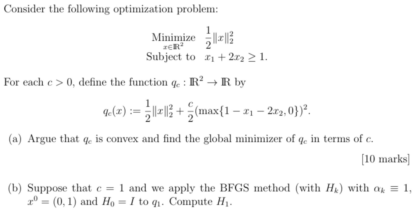 Solved Consider the following optimization problem: 1 | Chegg.com