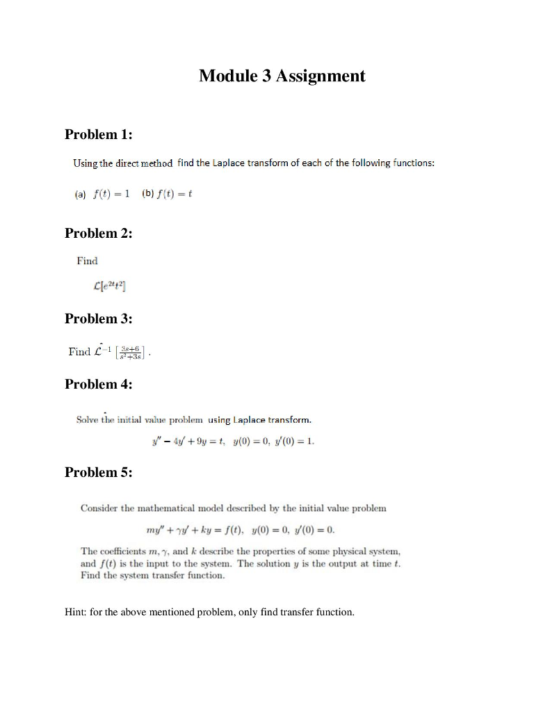 Solved Module 3 Assignment Problem 1: Using the direct | Chegg.com