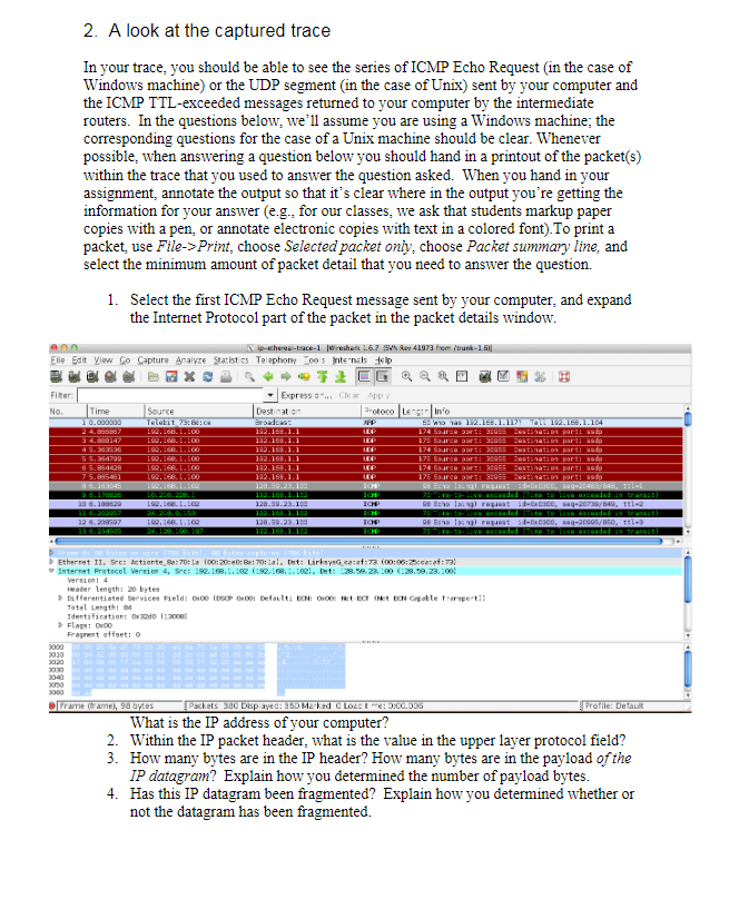 Solved Wireshark Lab: IP v7.0 Computer Networking Supplement | Chegg.com