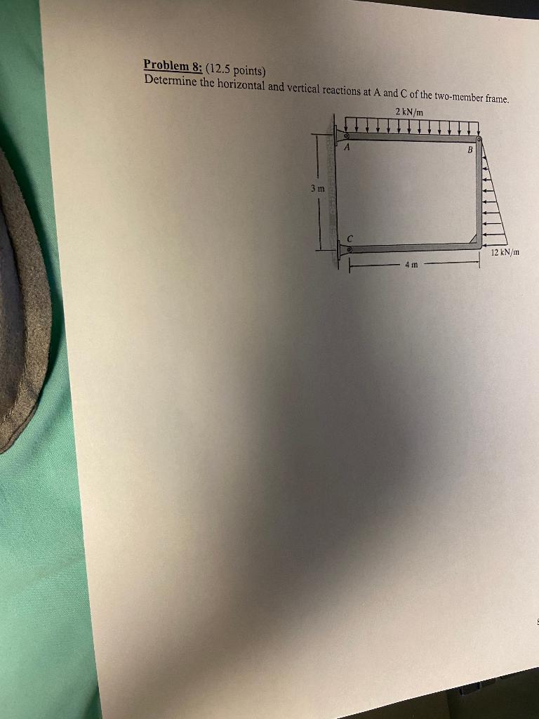 Solved Problem 8 Determine The Horizontal And Vertical