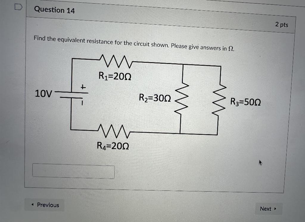 Solved Find the equivalent resistance for the circuit shown. | Chegg.com