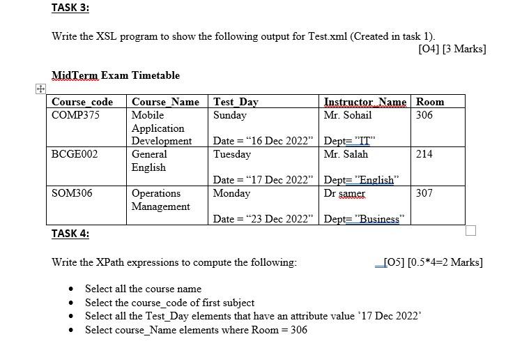 Solved Write the XSL program to show the following output | Chegg.com Solved Write the XSL program to show the following output | Chegg.com