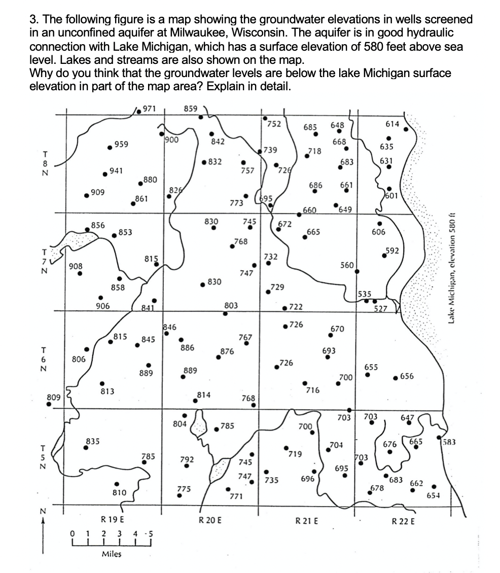 Solved 3. The following figure is a map showing the | Chegg.com