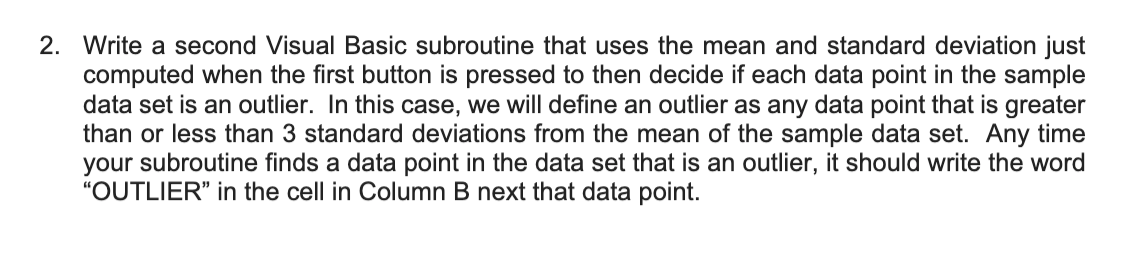 Solved 2. Write a second Visual Basic subroutine that uses | Chegg.com