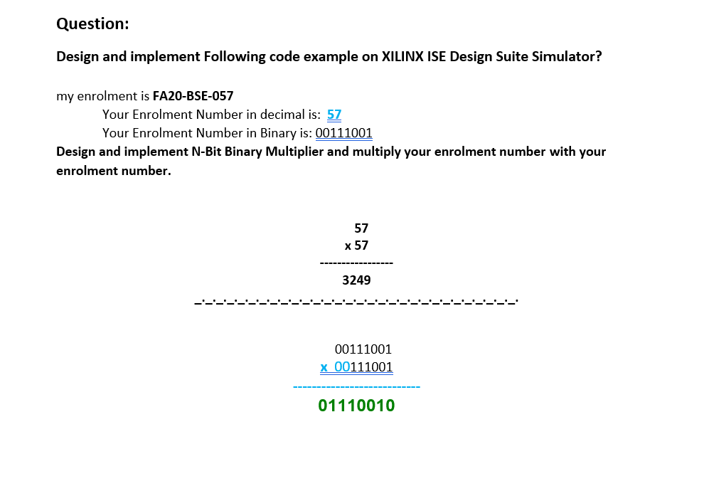 Solved Design and implement Following code example on XILINX | Chegg.com