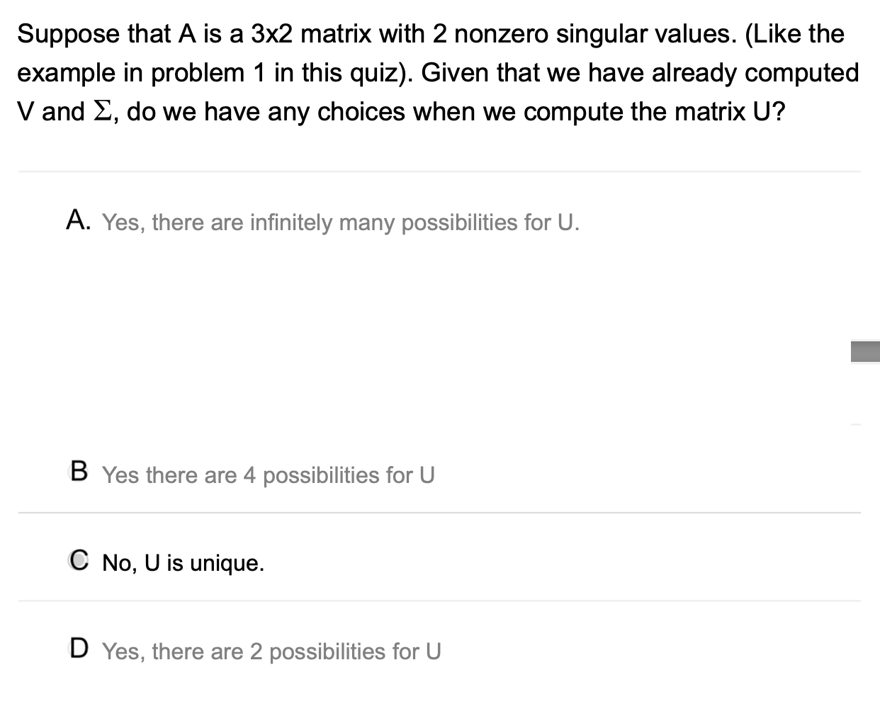 Solved Suppose that A is a 3x2 matrix with 2 nonzero | Chegg.com