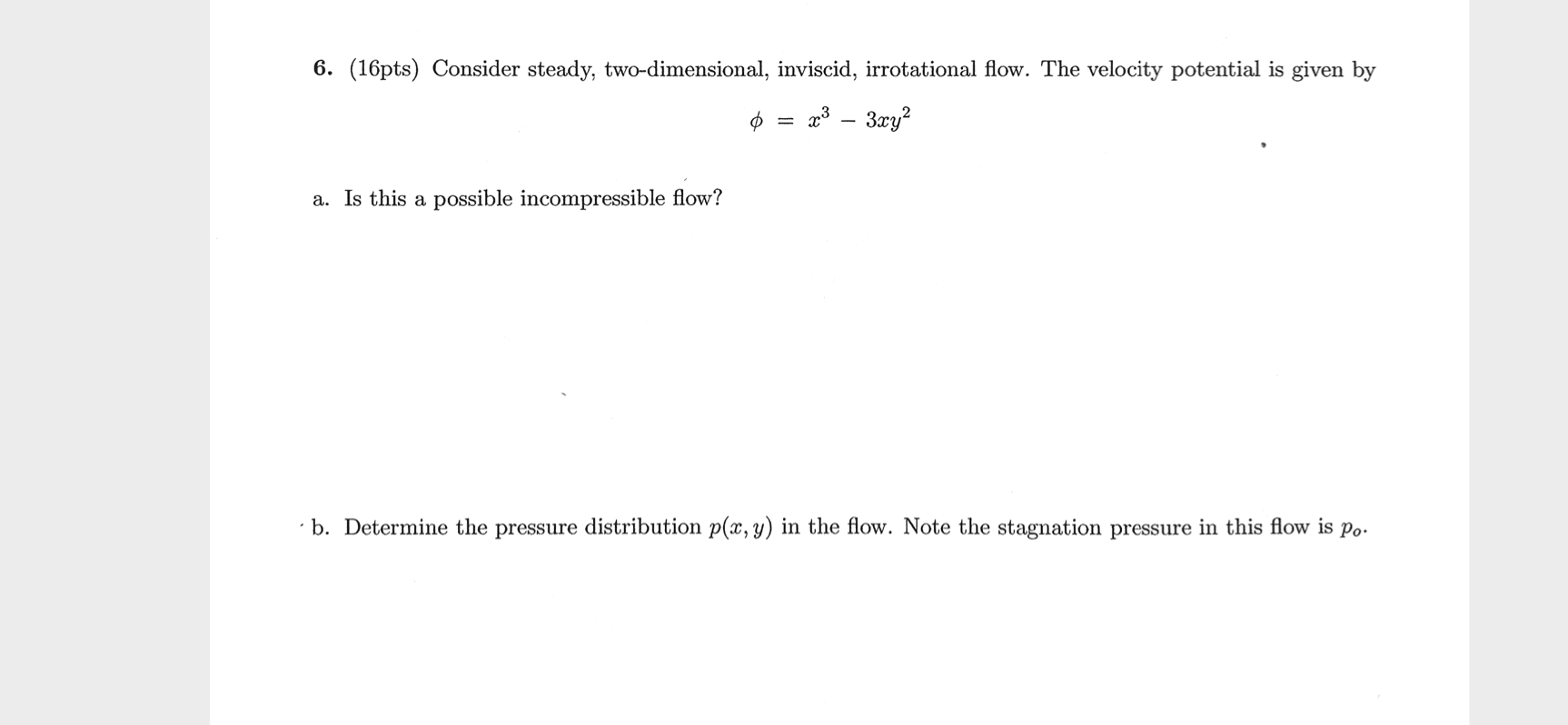 Solved 6. (16pts) Consider steady, two-dimensional, | Chegg.com