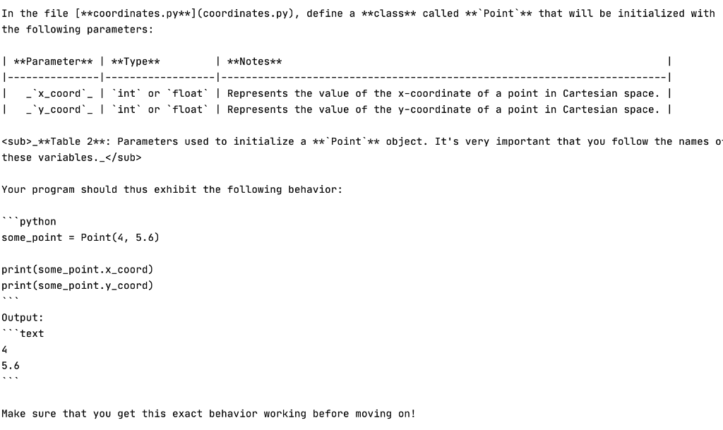Solved In the file [**coordinates.py**] (coordinates.py), | Chegg.com