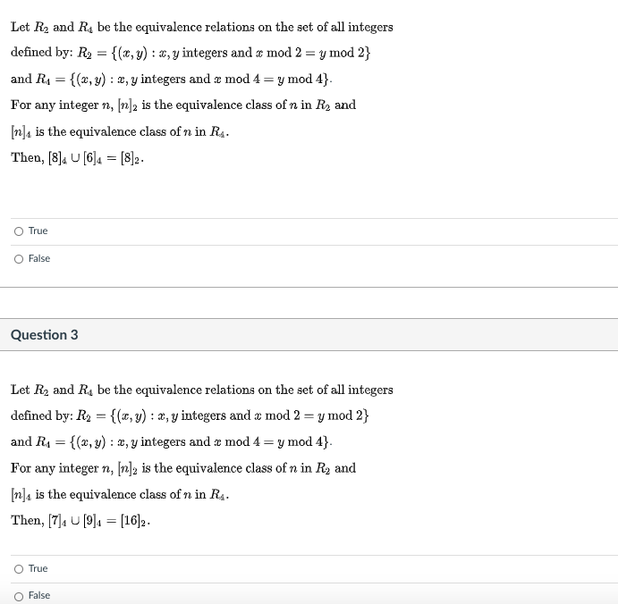 Solved Let R2 and Ribe the equivalence relations on the set | Chegg.com